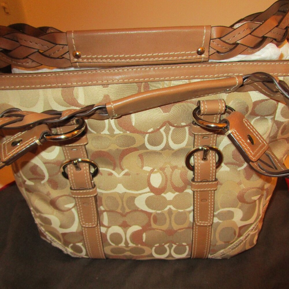 Coach Chelsea Optic Signature Tote With Braided Handl… - Gem